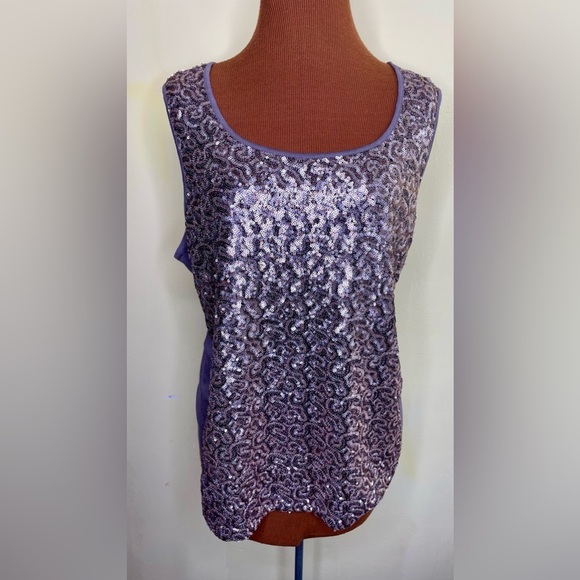 Chico's | Tops | Chicos Taupe Sequin Embellished Tank Top Shell Cami ...